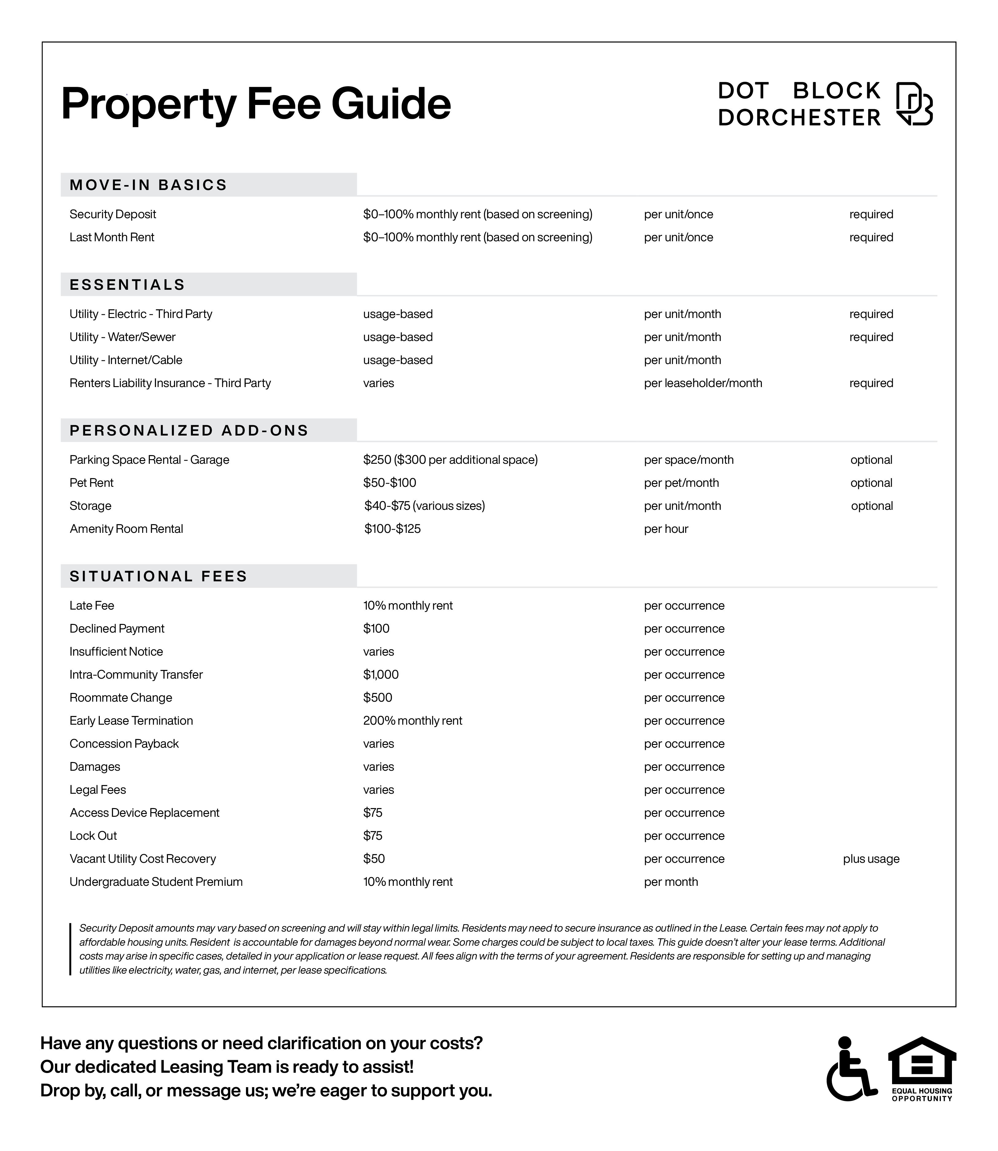 Luxury Studio to 3 Bedroom Floor Plans In Dorchester, MA | Dot Block